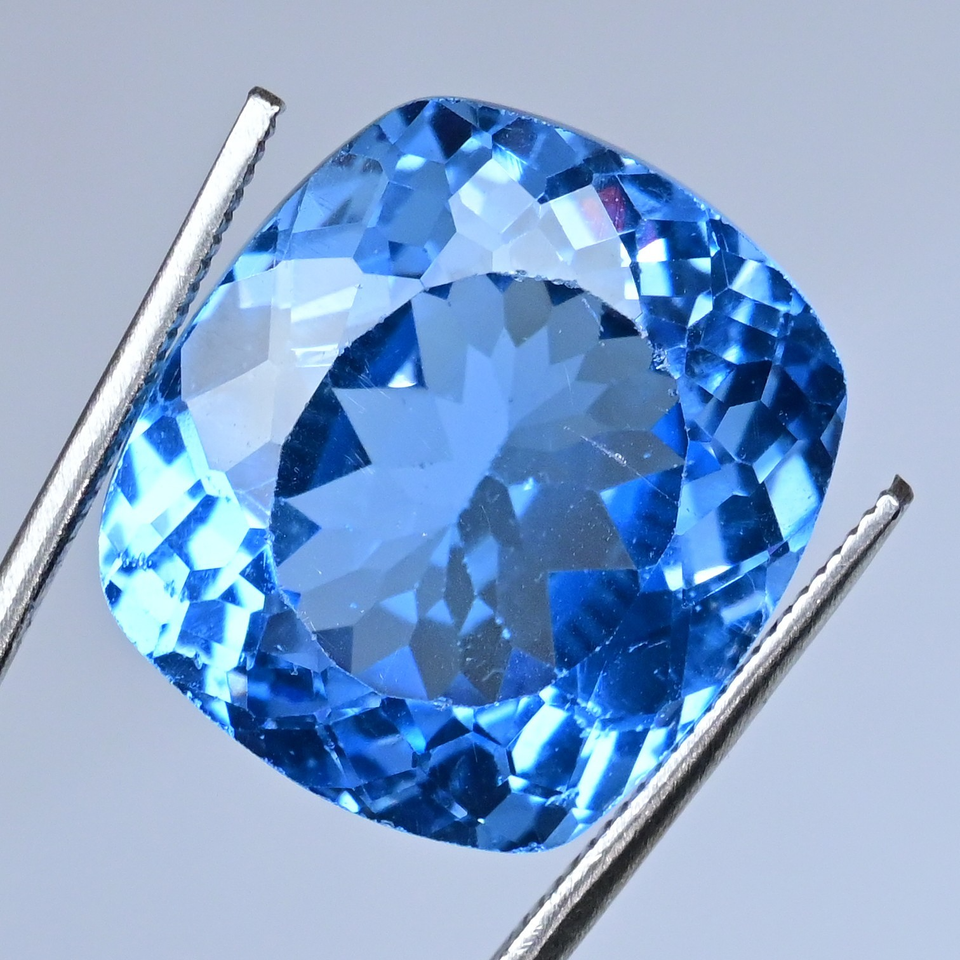 Natural Namibian Blue Jeremejevite 35.80 Ct Cushion Certified Loose ...