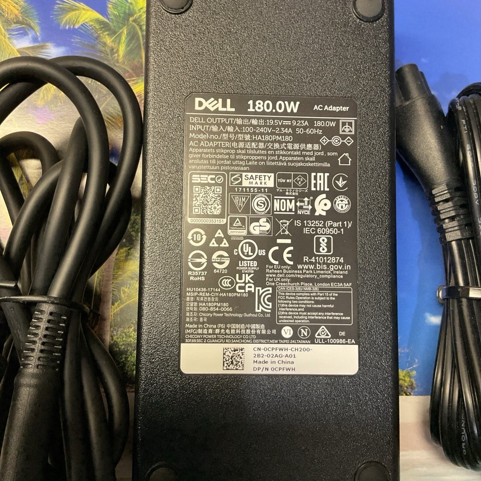 Lot of 5 OEM DELL 180W Laptop Power Adapters - HA180PM180/LA180PM180 ...