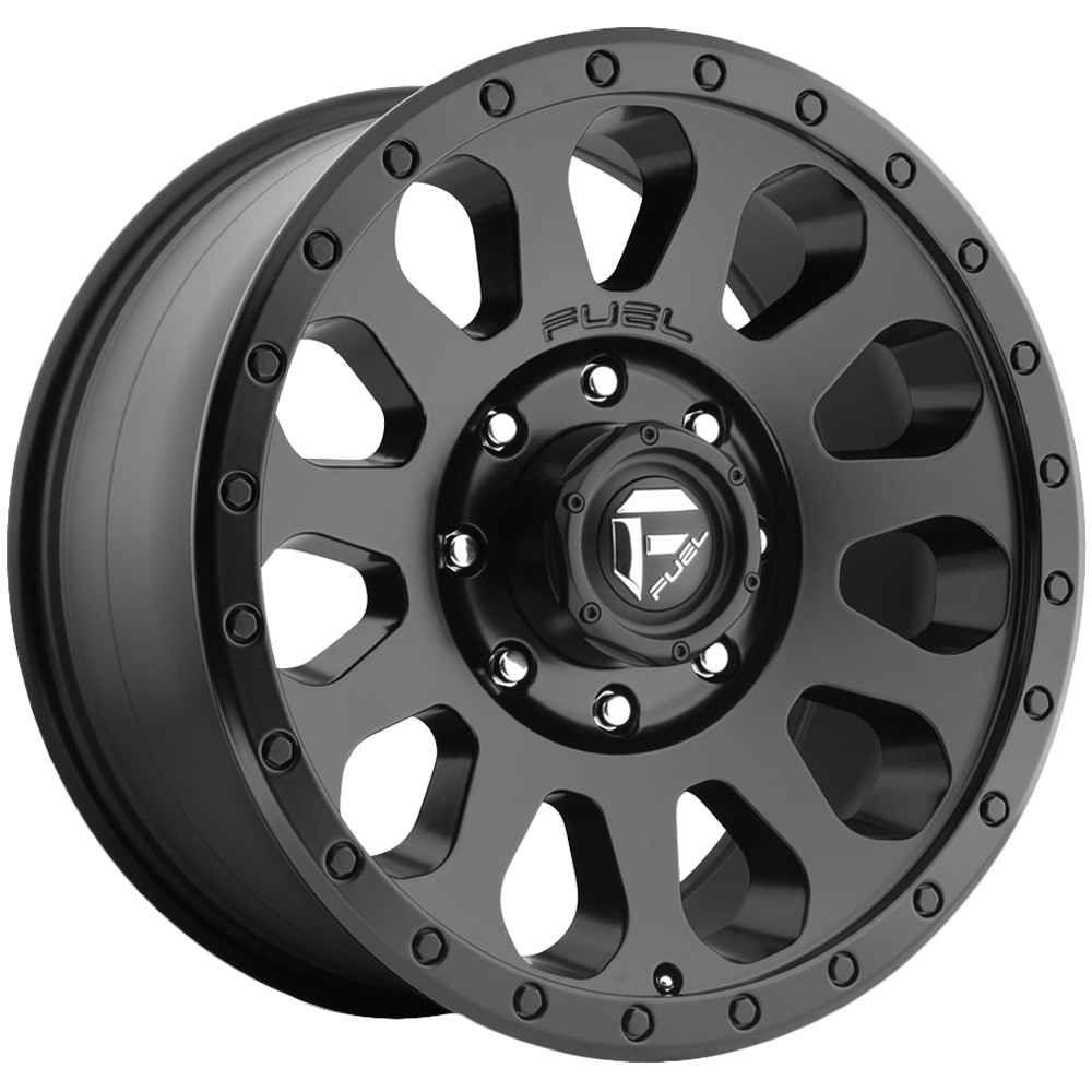 (Set of 4) Fuel D579 Vector 18x9 6x5.5" +19mm Matte Black Wheels Rims ...