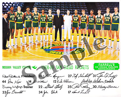 NBA 1968 - 69 San Diego Rockets Team Picture with Names Color 8 X 10 ...