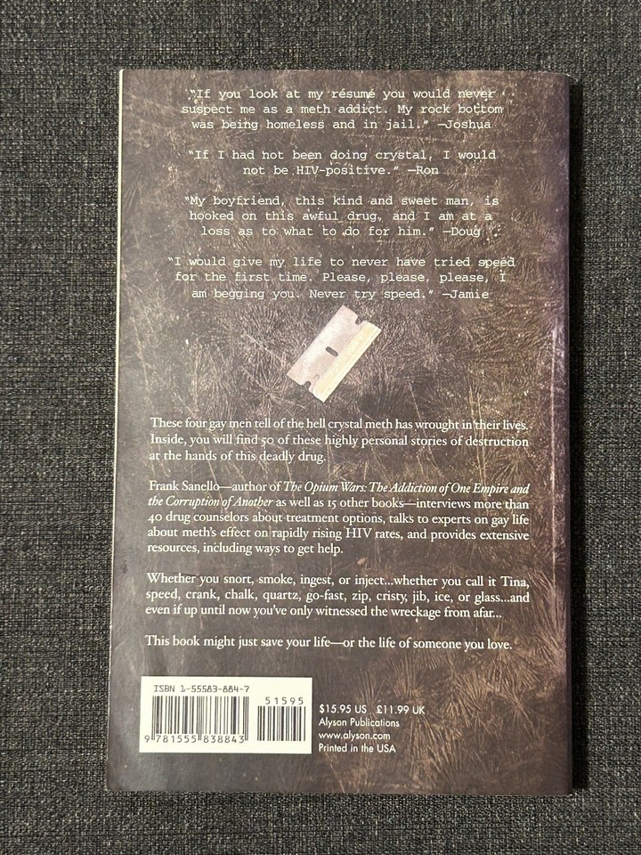 TWEAKERS How Crystal Meth Is Ravaging Gay America /Frank Sanello 2005 ...