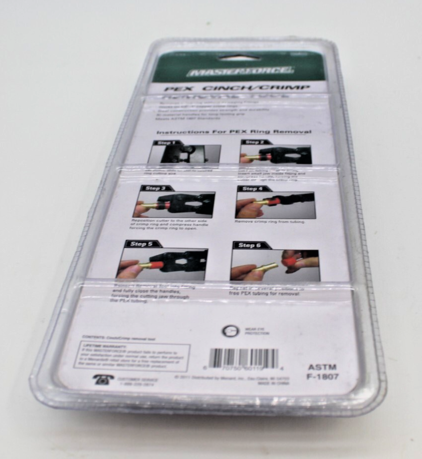 Masterforce PEX Cinch Clamp Crimp Removal Tool 694-5325 NEW 1/2"- 1 ...