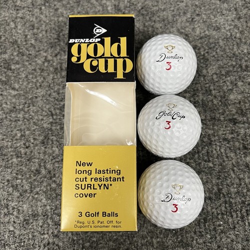 Full Sleeve Of 3 Vintage Dunlop Gold Cup Golf Balls W/Surlyn Covers #3 ...