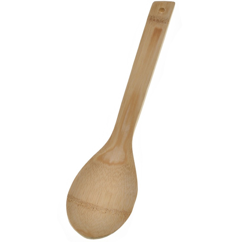 Large Wooden Spoon LONG HANDLE 30CM Real Wood Kitchen Cooking Utensil ...