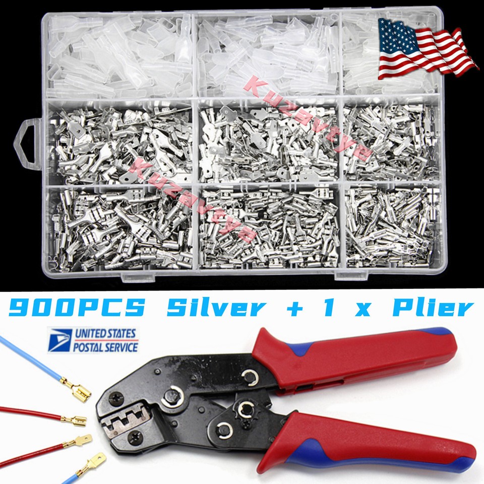 900X Assortment Male Female Spade Terminals Electrical Wire Crimp ...
