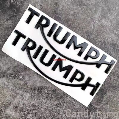 BLACK MOTORCYCLE 3D TRIUMPH FUEL TANK FAIRING BODY BADGE EMBLEM DECALS ...