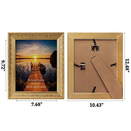 8x10 Picture Frames Set of 2, Vintage Photo Frame 8 by 10 for 8x10 inch ...