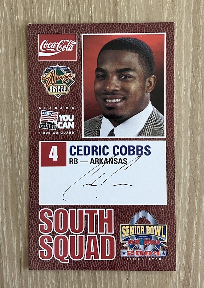 CEDRIC COBBS ARKANSAS COLLEGE 2004 SENIOR BOWL CARD | eBay