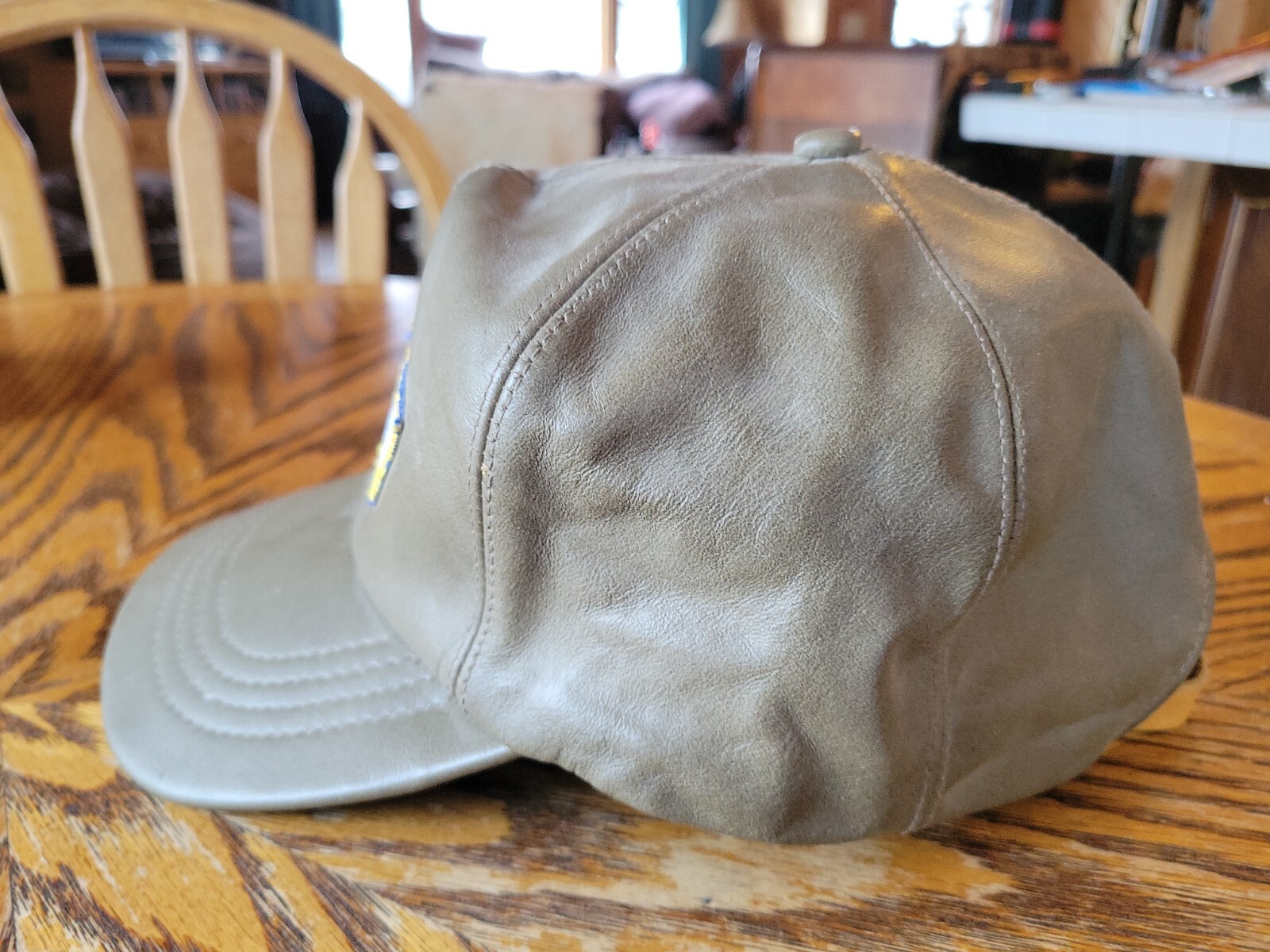 CHEVROLET - Vintage LEATHER - Baseball Cap Hat - Tan … - Gem
