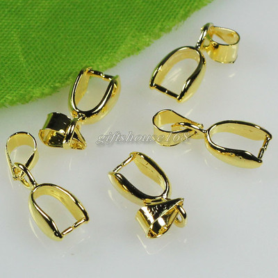 20x7mm Gold Plated Copper Pendant Pinch Bails Connector Clasps 50pcs | eBay