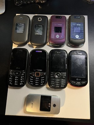 Lot of 10 Phones Samsung LG Motorola Razr Slide Flip - all Except 1 Are ...