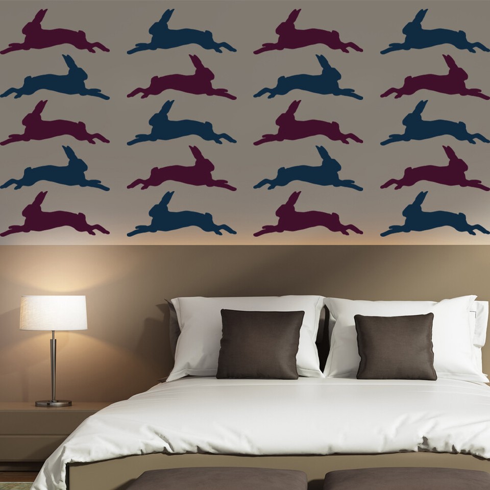 Leaping Hare Rabbit Wall Sticker Pack WS-33089 | eBay UK