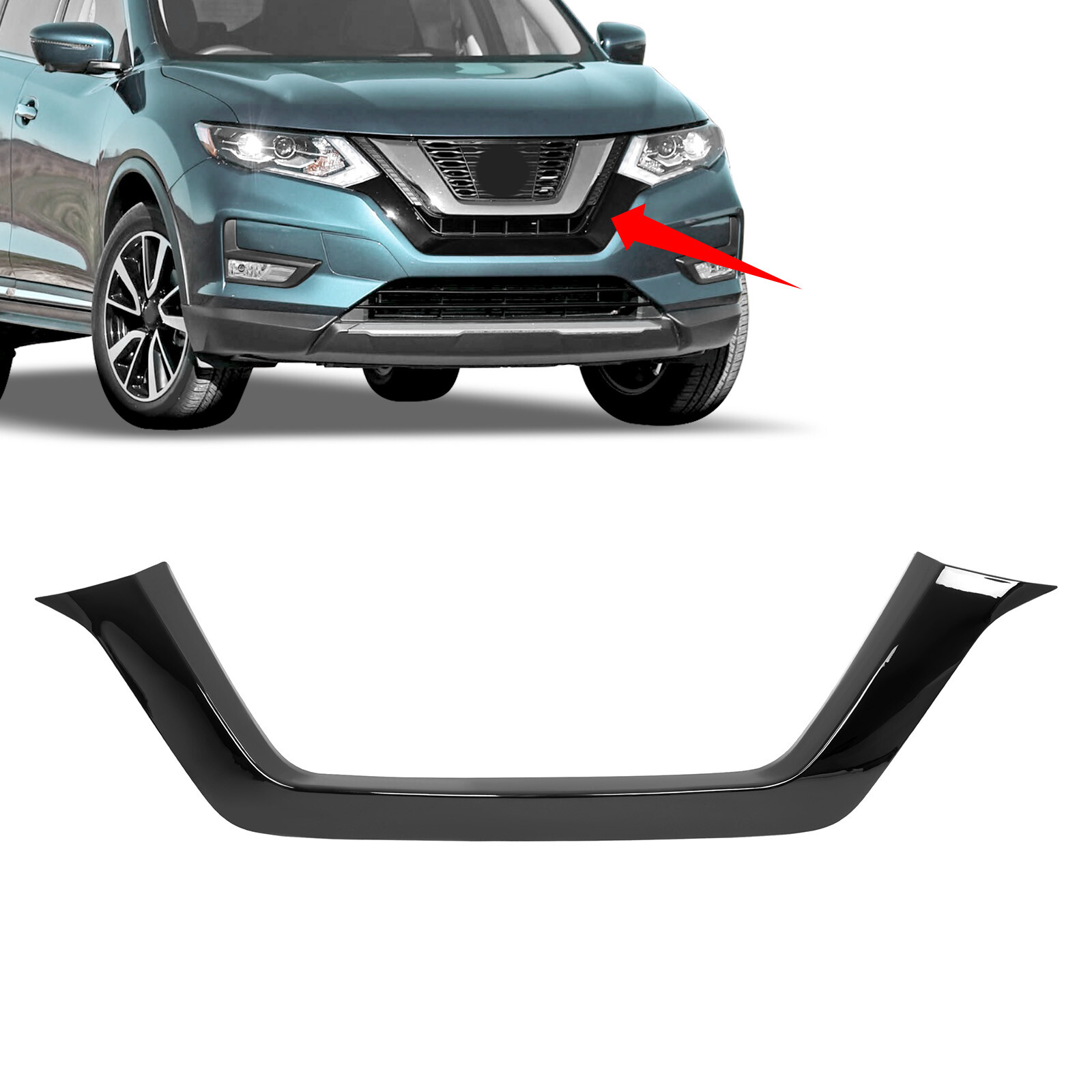 For Nissan Rogue 2017-2020 18 #622786FL0A Front Bumper Grille Black ...