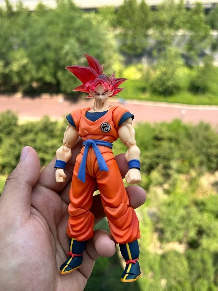 TK Custom SHF 1/12 Son Goku Super Saiyan God Red Hair Head Sculpt ...