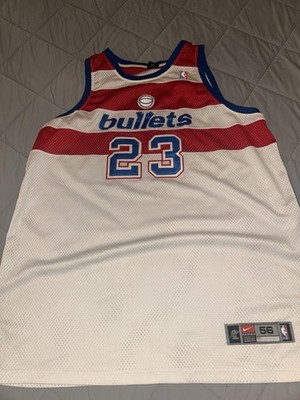 Michael Jordan Nike Washington Bullets NBA White Basketball Jersey Size ...