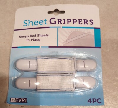 SHEET STRAPS SET OF 4 FITS ANY BED HOLDS SHEETS IN PLACE “EVRI” GARTER ...
