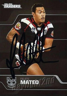 Signed 2013 NEW ZEALAND WARRIORS NRL Card FELETI MATEO | eBay Australia
