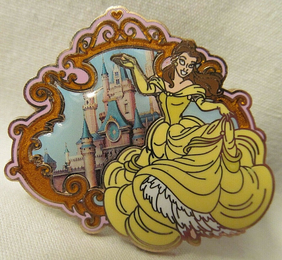WDW~Mint 2011 Belle w/Yellow Dress in Front Cinderella's Castle Pin ...