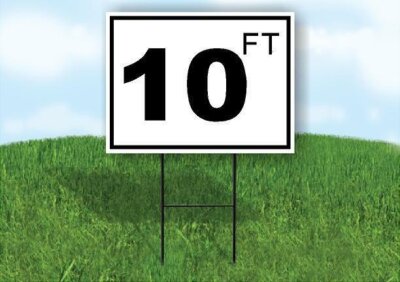 10 ft pool depth BLACK WHITE 18inx24in Yard Road Sign w/ Stand | eBay