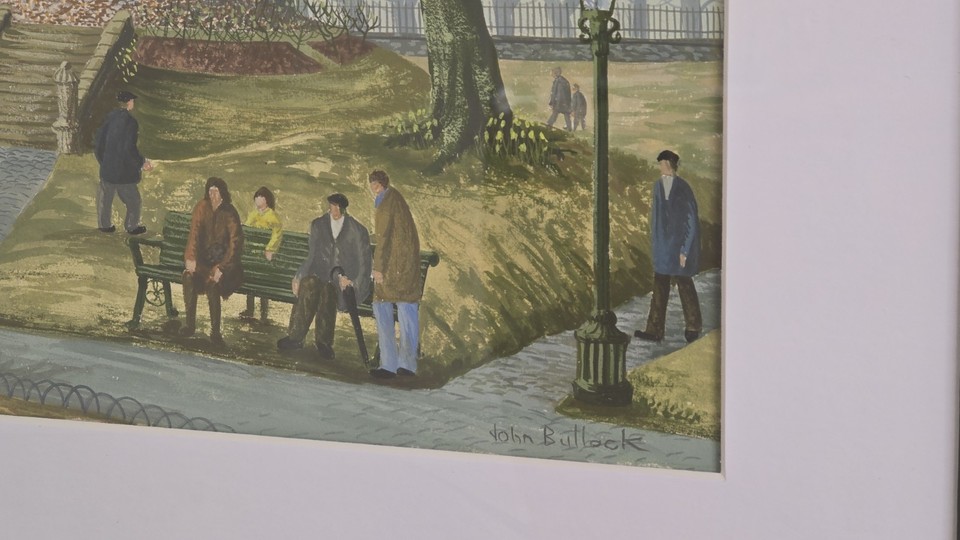 John Bullock, The Bandstand, Gouache Painting On Board. Northern Art ...