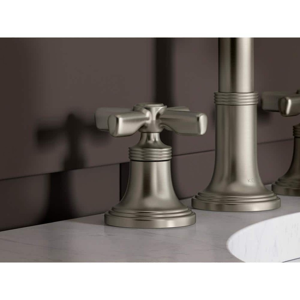 KOHLER Paces Widespread Bathroom Faucet Cross Handles Vibrant Brushed Nickel | eBay