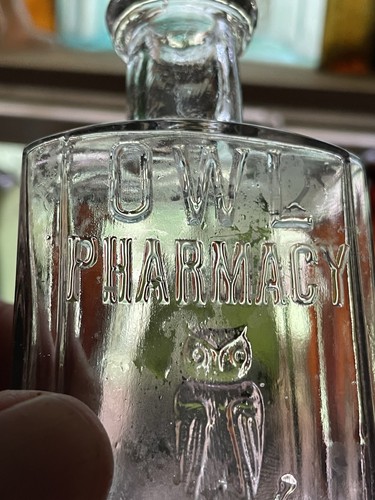 Antique Clear The Owl Drug Co. Pharmacy Medicine Bottle 4.5” | eBay