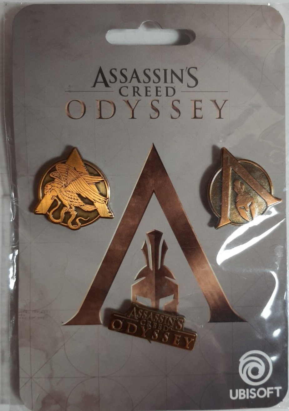 Assassins Creed Odyssey Ubisoft Official Pin Badges Set of 3 & for sale ...