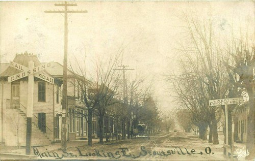 STOUTSVILLE OHIO MAIN STREET LOOKING EAST GREAT OLD REAL PHOTO POSTCARD ...