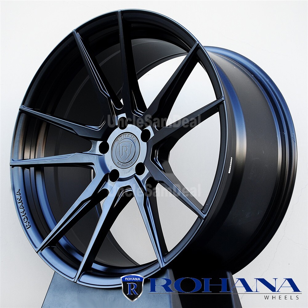 19x8.5 5x112 25 OFFSET ROHANA RFX2 CROSS FORGED 10 SPOKES MATTE BLACK ...