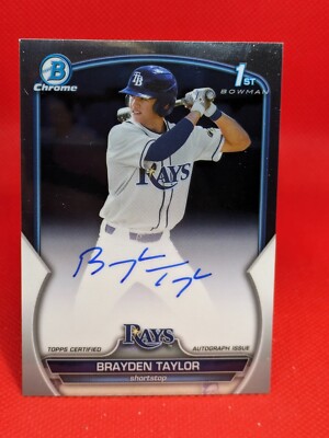 2023 Bowman Draft Brayden Taylor 1st Chrome Prospect Auto #CDA-BT Rays ...