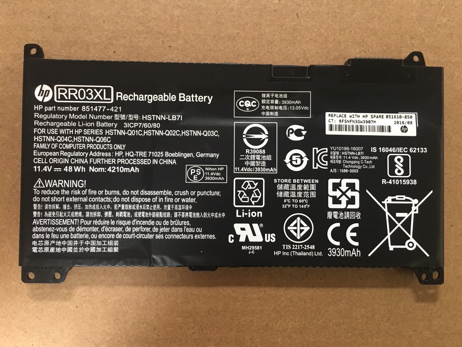 HP NEW Genuine Battery 851610-850 For Hp Probook 430 G4,440 G4,450 G4 ...
