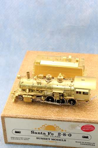 SUNSET MODELS BRASS HO SCALE SANTA FE 2-8-0 CLASS 789 LOCOMOTIVE ...