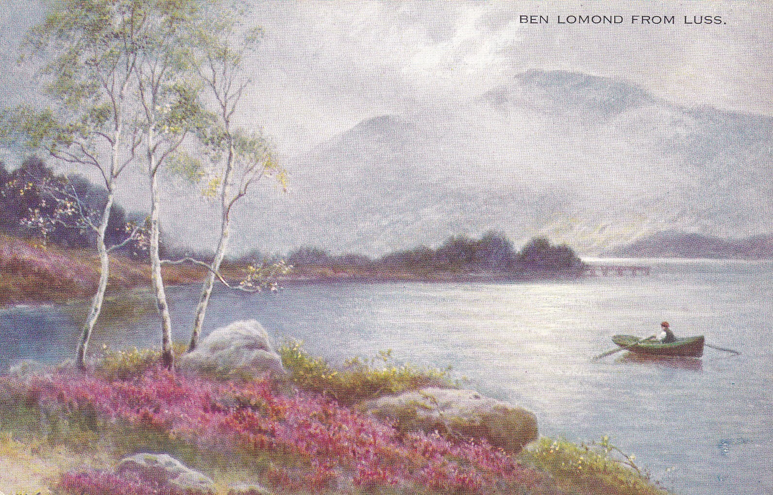 Ben Lomond from Luss. Vintage Valentine artist postcard. Good C. Unused ...