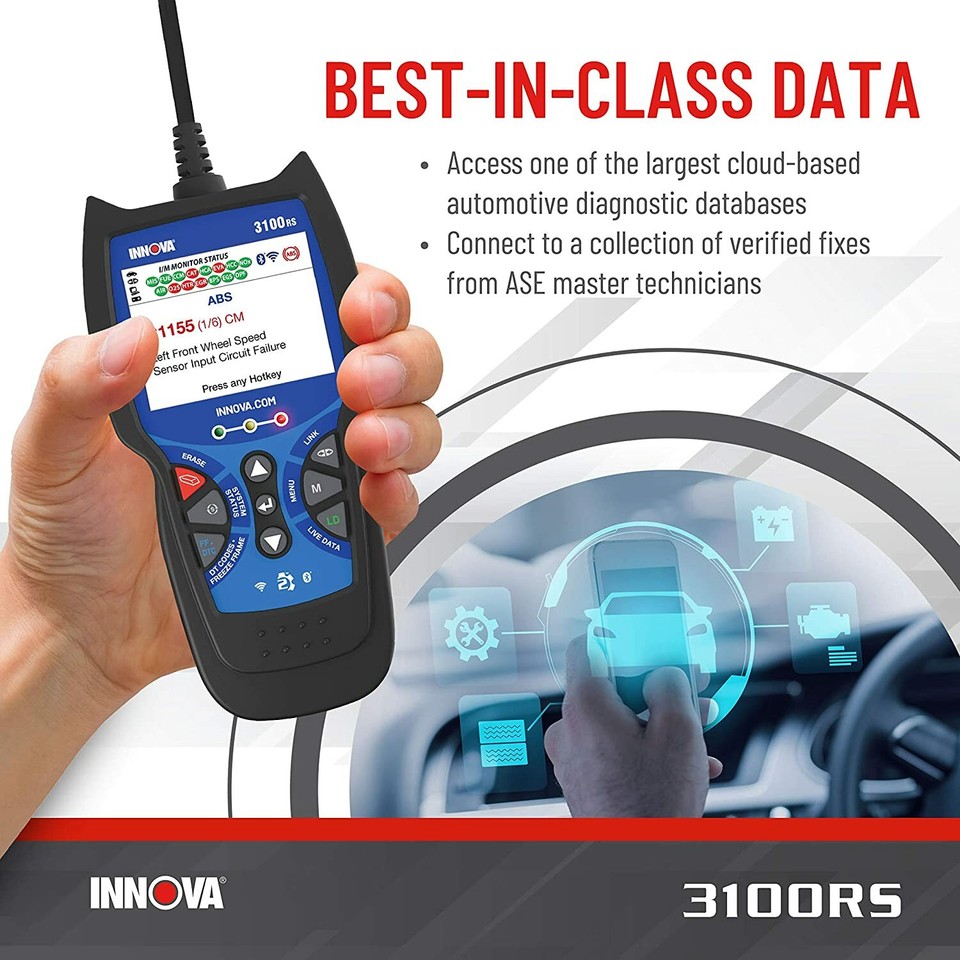 INNOVA 3100RS SCANNER DIAGNOSTIC SCAN TOOL CODE READER OBD2 CAN ABS SRS ...