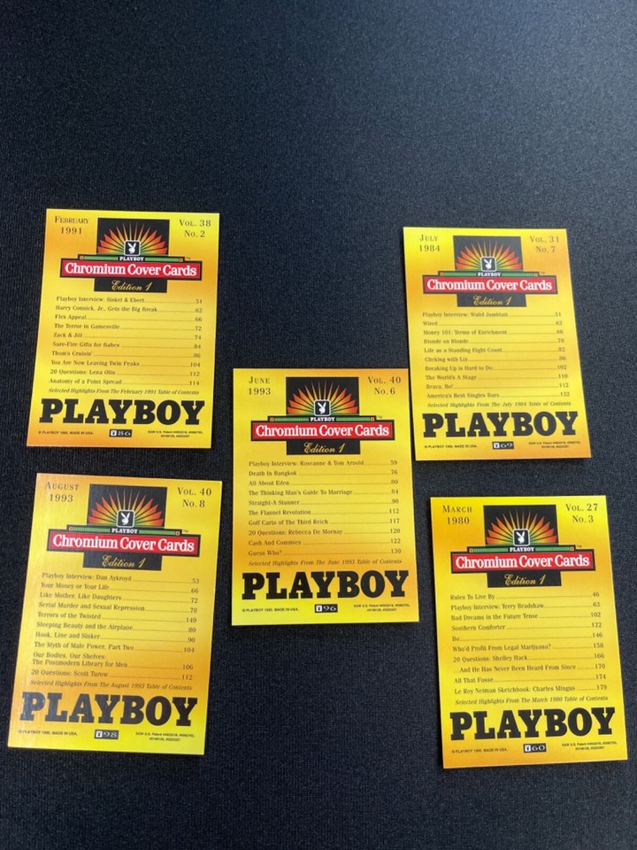 1995 Playboy chromium cards lot Pam Anderson Bo Derek Anna Nicole Smith ...