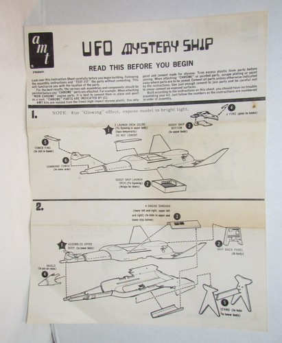 AMT Interplanetary UFO Mystery Ship Model Kit Instructions | eBay