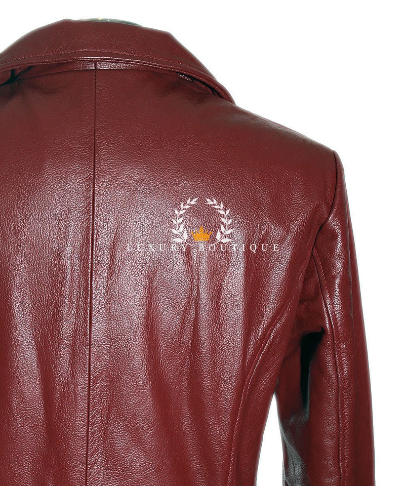 German Major General Maroon Red Men's Designer Military WW2 Cowhide ...