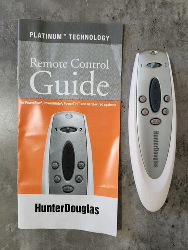 Hunter Douglas Platinum Remote & Guide For PowerGlide, PowerRise and ...