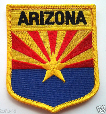 ARIZONA STATE FLAG SHIELD (3-1/2") Biker Patch PM6903 EE | eBay
