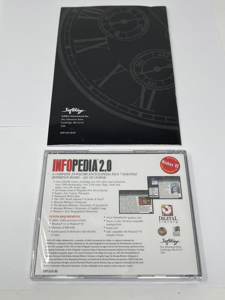 Infopedia 2.0 Windows 3.1/Windows 95 Encyclopedia PC CDROM Brand New ...
