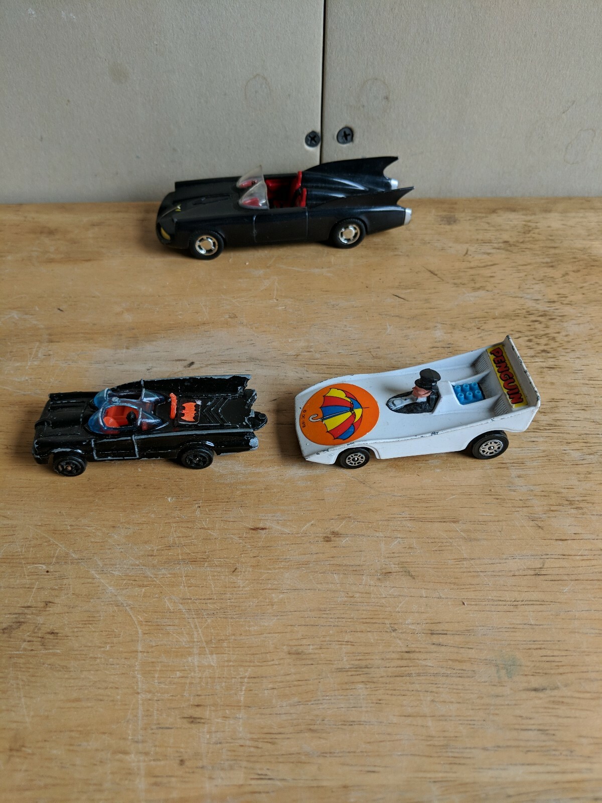 Vintage Batman Batmobile Collection Lot: 1960 Dicast, Penguin Mobile ...