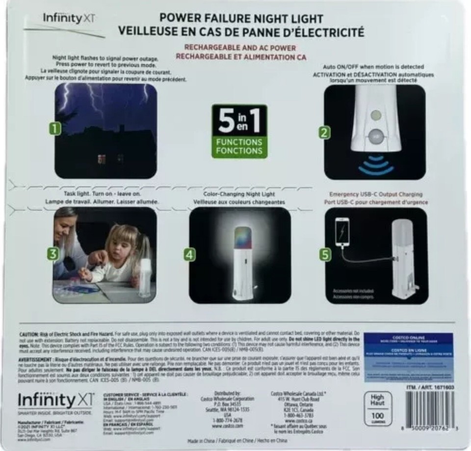 Infinity X1 Power Failure Night Light 3 Pack | eBay