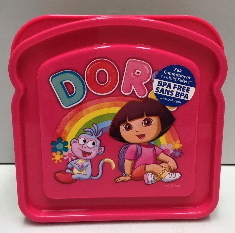DORA THE EXPLORER KIDS SANDWICH LUNCH BOX CONTAINER ZAK DESIGNS | eBay ...