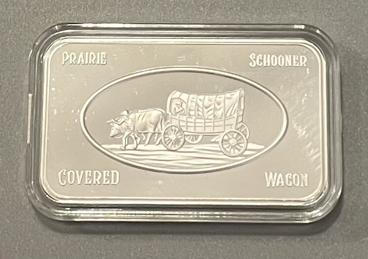 The Patrick Mint Covered Wagon Silver Art Bar 50th Anniv with Prosper ...