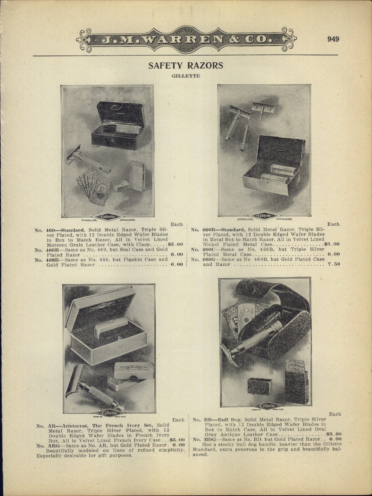 1915 PAPER AD 4 PG Gillette Safety Razors Aristocrat Pocket Ever-Ready ...