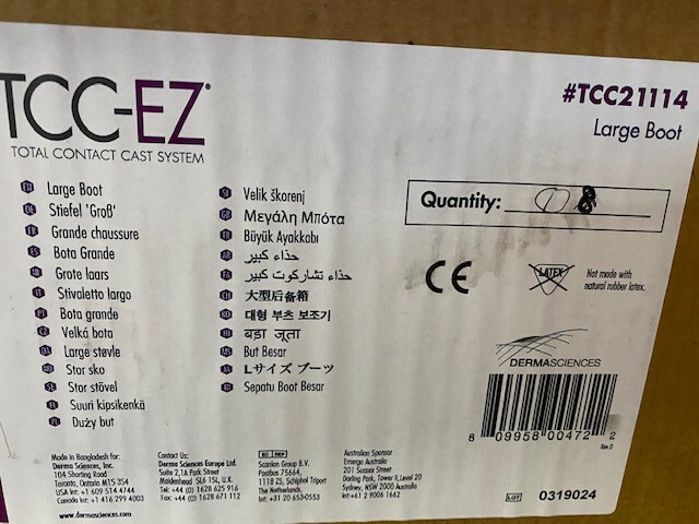 Derma Sciences TCC21114 TCC-EZ Total Contact Cast System Large Boot ...