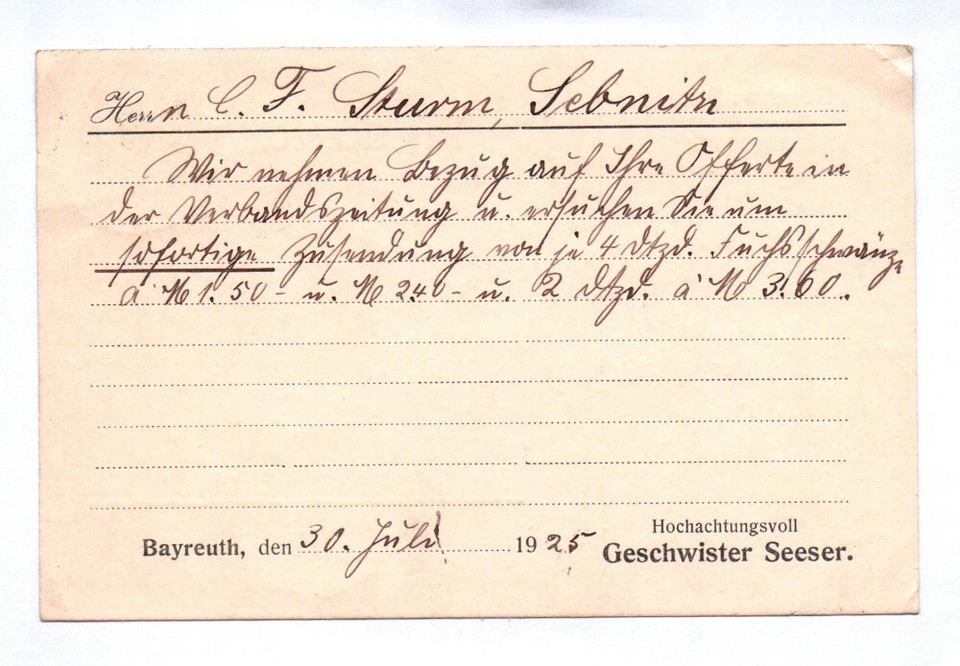 Postcard Brothers and Sisters Seeser Flowers Store Bayreuth 1925 | eBay