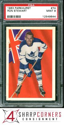 1963 PARKHURST #74 RON STEWART MAPLE LEAFS PSA 9 SET BREAK | eBay