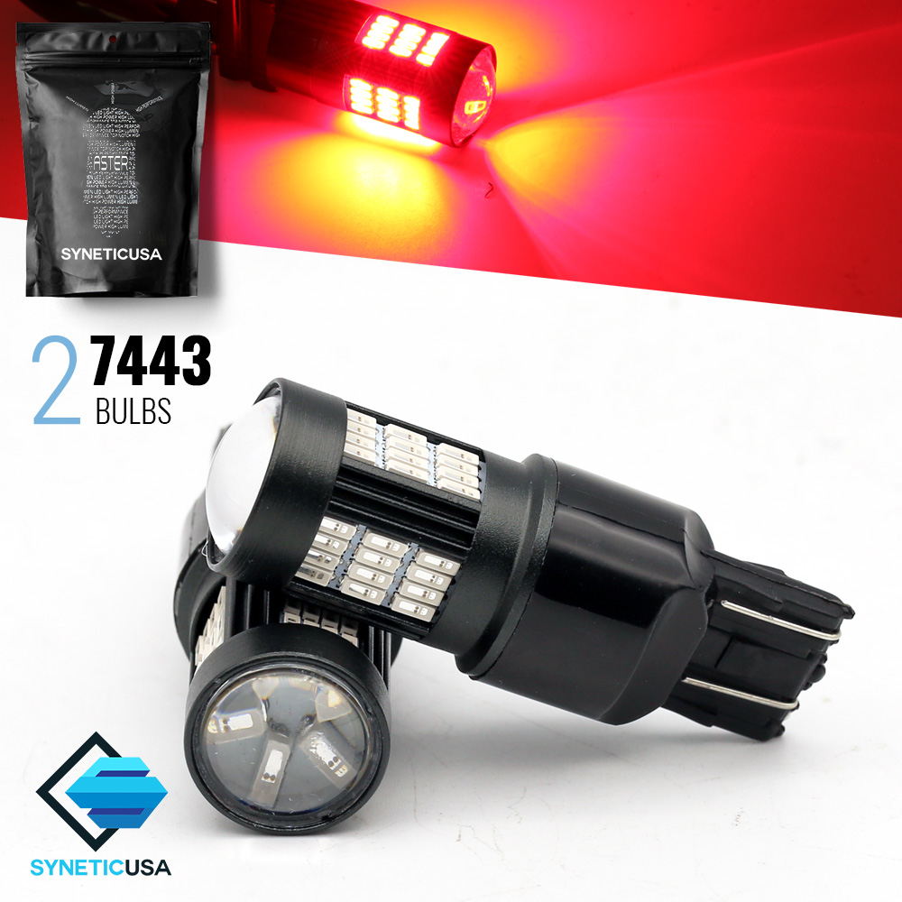 Syneticusa:7443/7444NA 4014SMD LED Dual Filament Red Brake Tail Stop ...