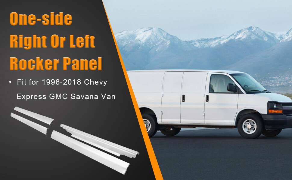 Slip-On Rocker Panels for 1996-2018 Chevy Express GMC Savana Van Cab LH ...